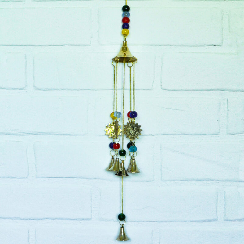 Žalvariniai varpeliai su saulėmis/drambliukais - Mažoji Indija